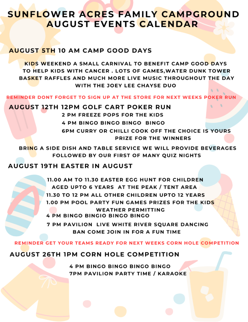 EVENTS – Sunflower Acres Family Campground